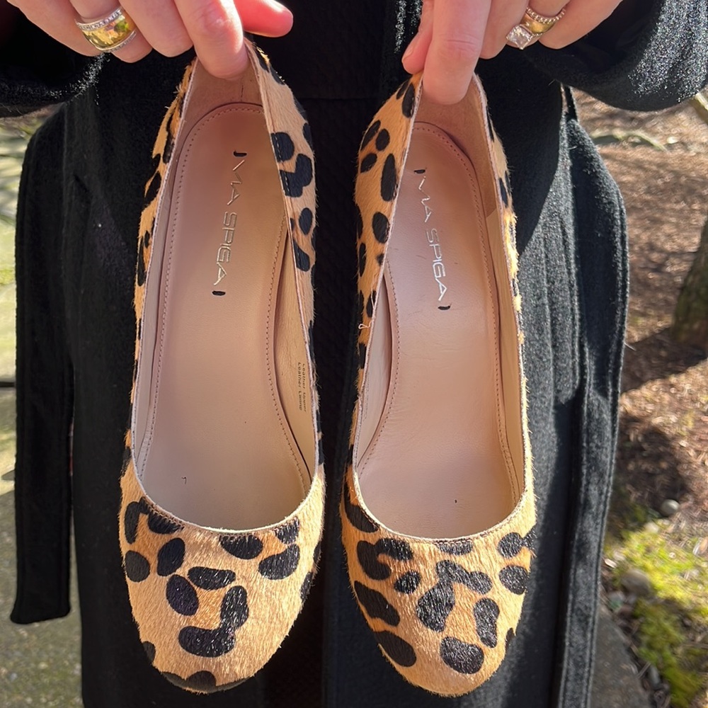 Via Spiga Womens Leopard Print Heels - Gem